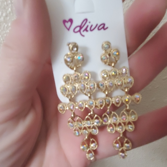 Diva | Jewelry | New Diva Crystal Chandelier Dangle Earrings | Poshmark